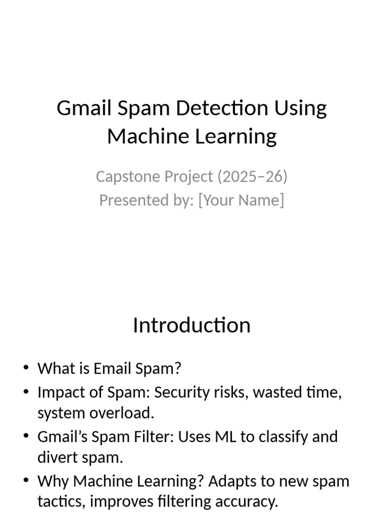 Gmail Spam Detection with ML Techniques | PDF