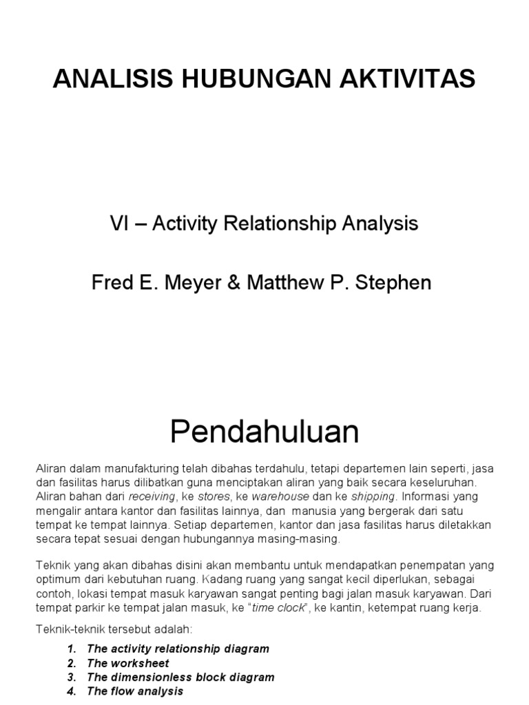 Activity Relationship Analysis | PDF