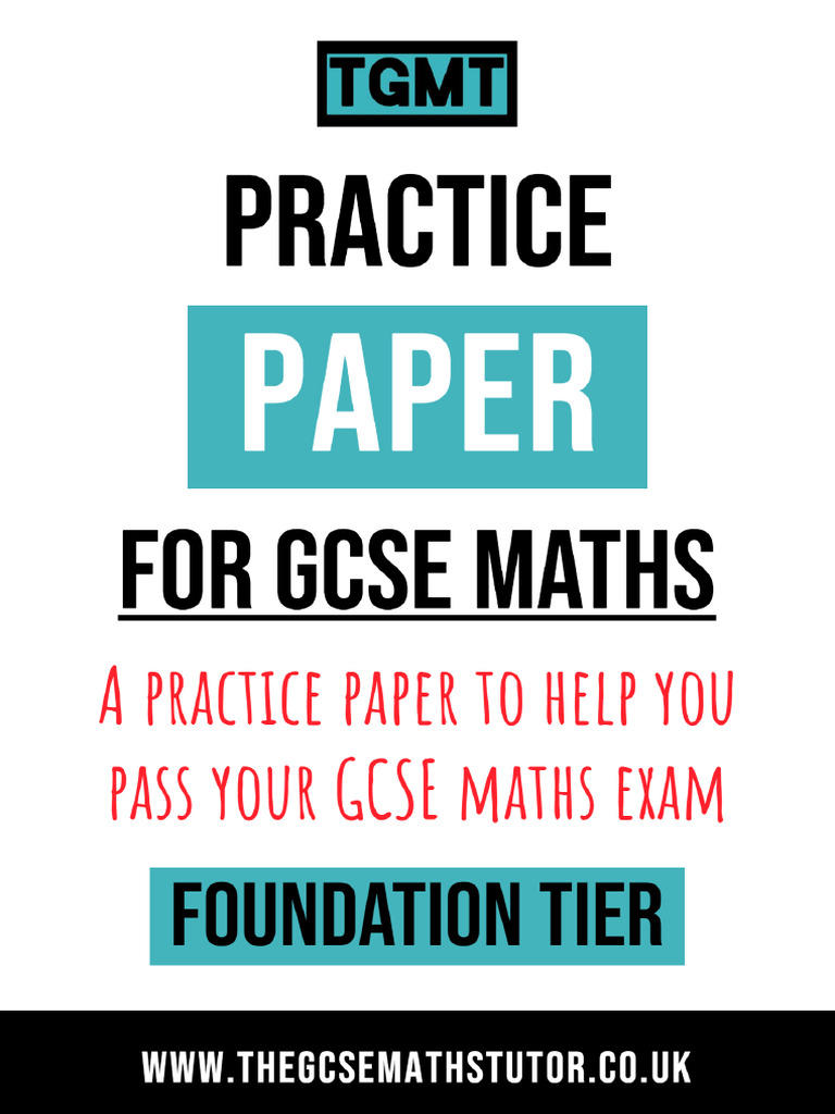 GCSE Maths Foundation Non-Calculator Paper | PDF | Mathematics