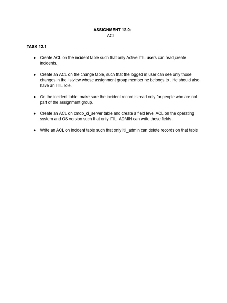 Assignment 12.0 Acl | PDF