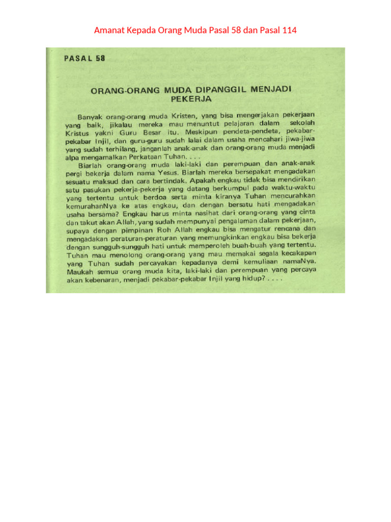 AKOM (Orang-Orang Muda) Pasal 58 Dan Pasal 114 | PDF