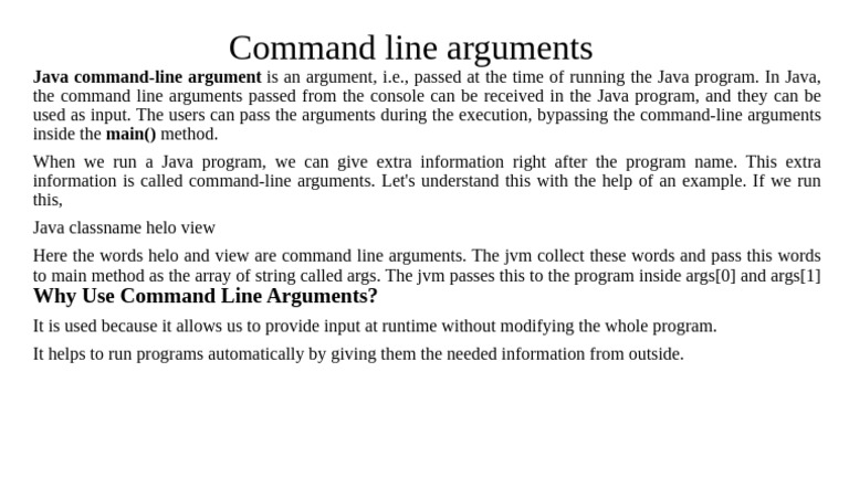 Command Line Arguments | PDF