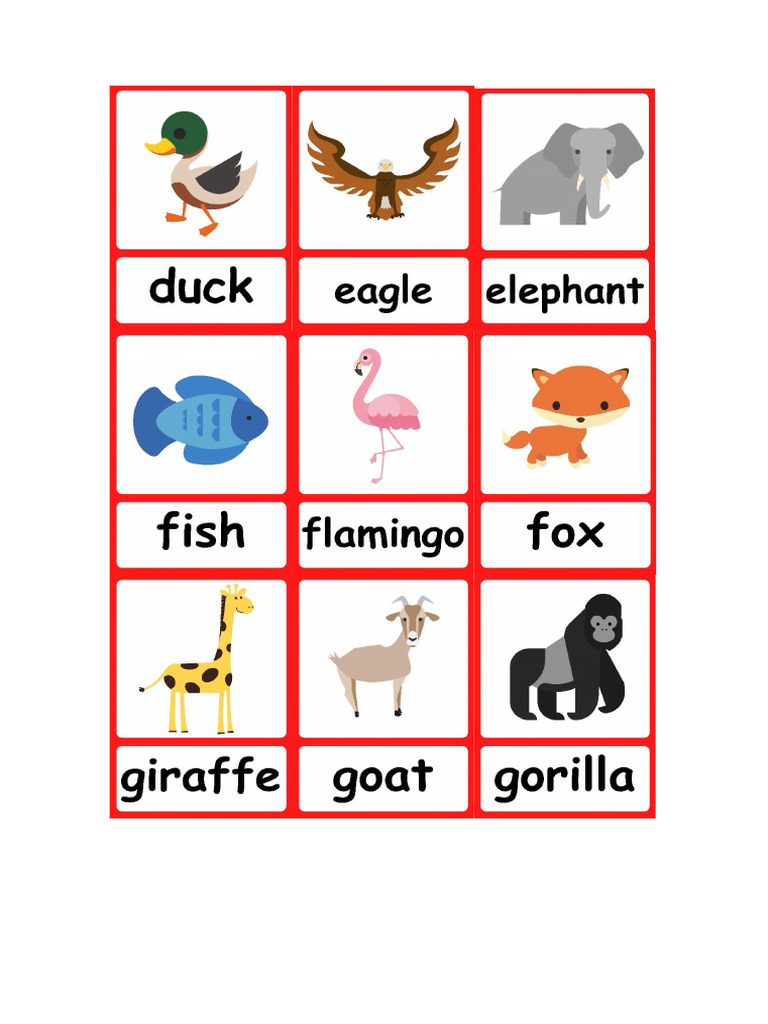 Flashcard Animais | PDF