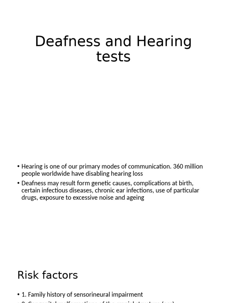 Understanding Deafness and Hearing Tests | PDF | Hearing Loss | Hearing