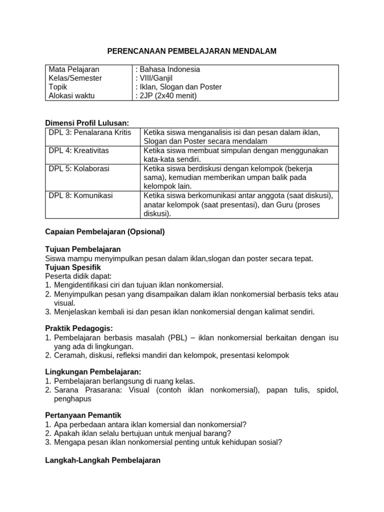 Modul Bahasa Indonesia Iklan Slogan Dan Poster | PDF