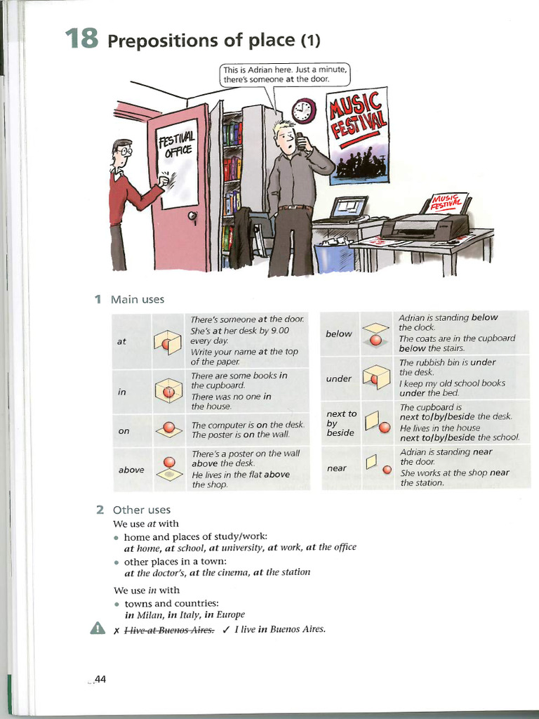 Prepositions of Place | PDF