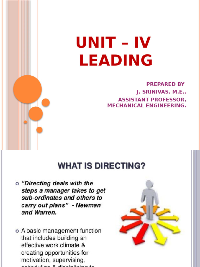 Pom Unit Iv Leading | PDF