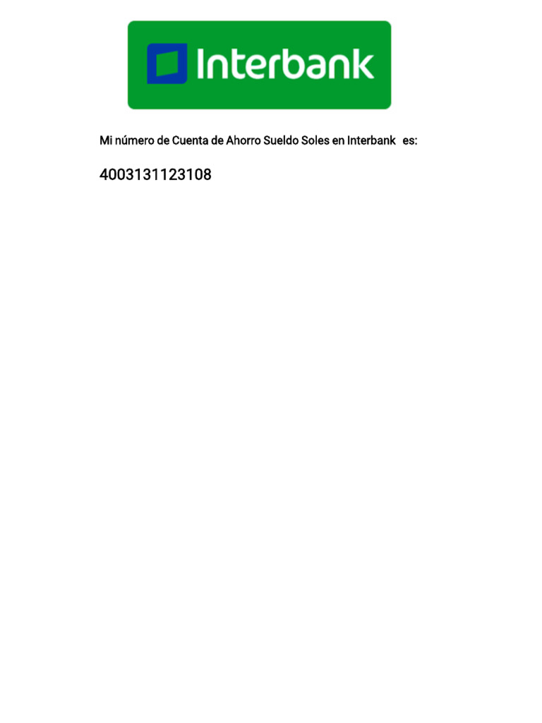 Número de Cuenta Interbank | PDF