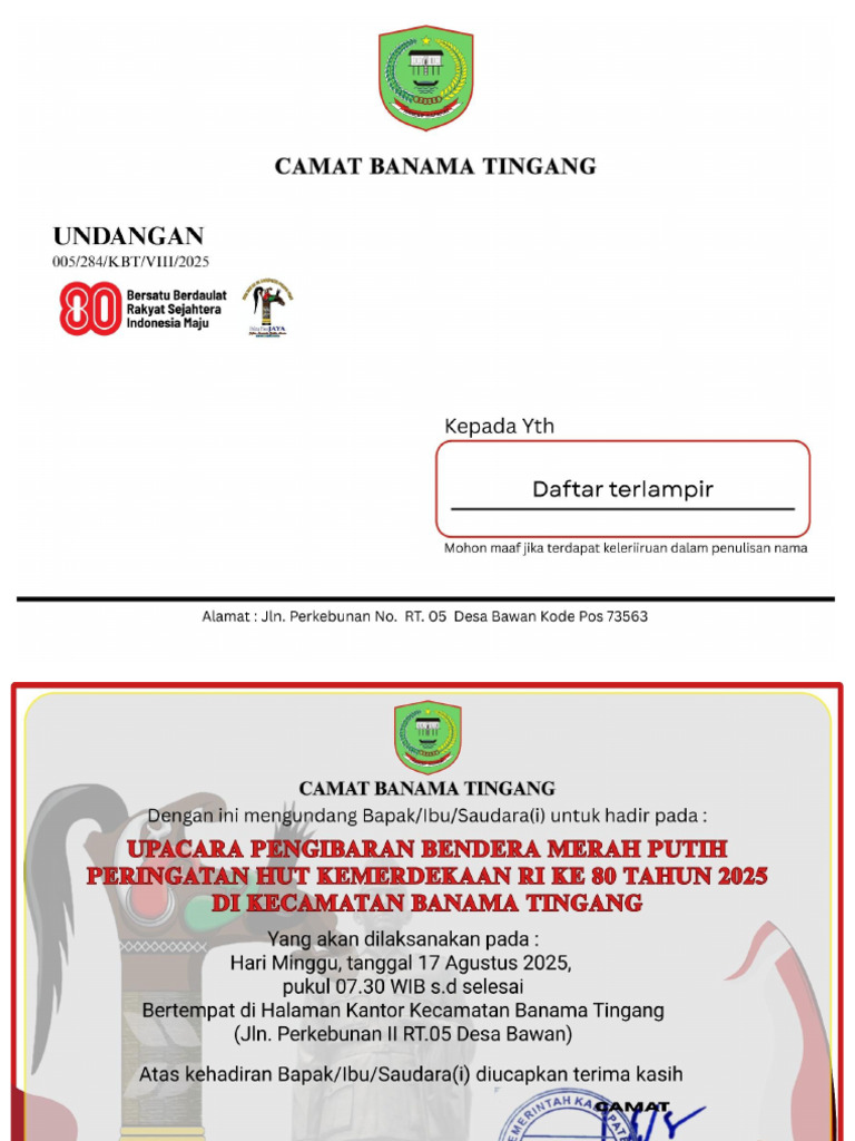 Undangan Hut Ri New | PDF