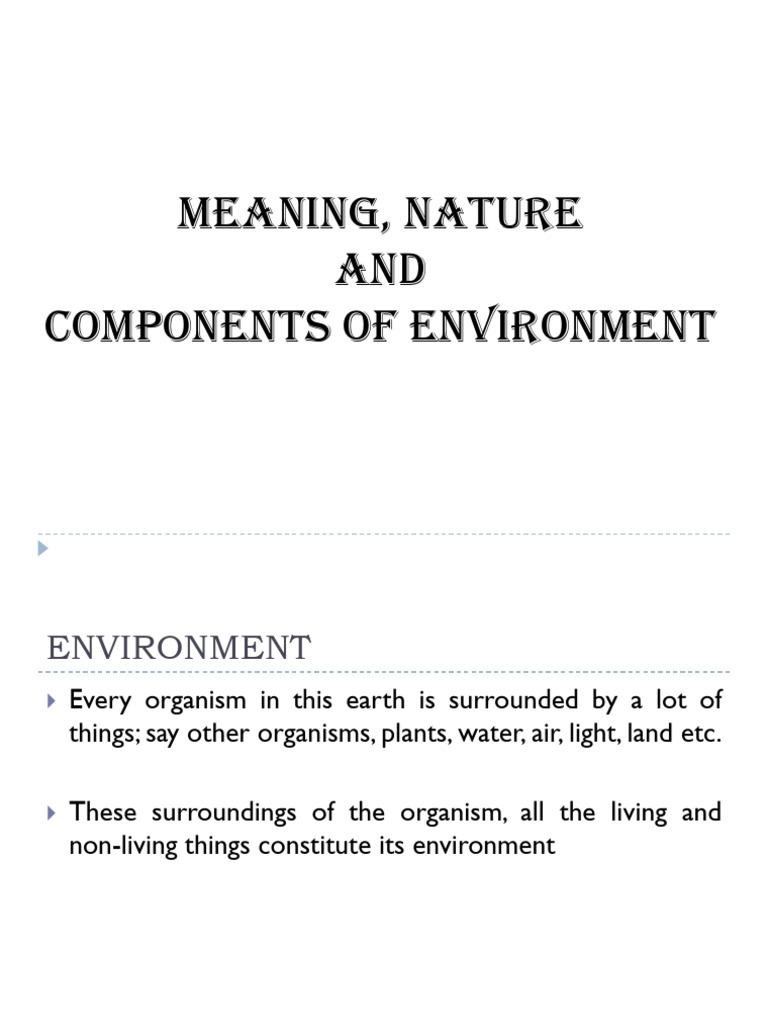 Environment Nature and Components | PDF | Natural Environment | Ecosystem