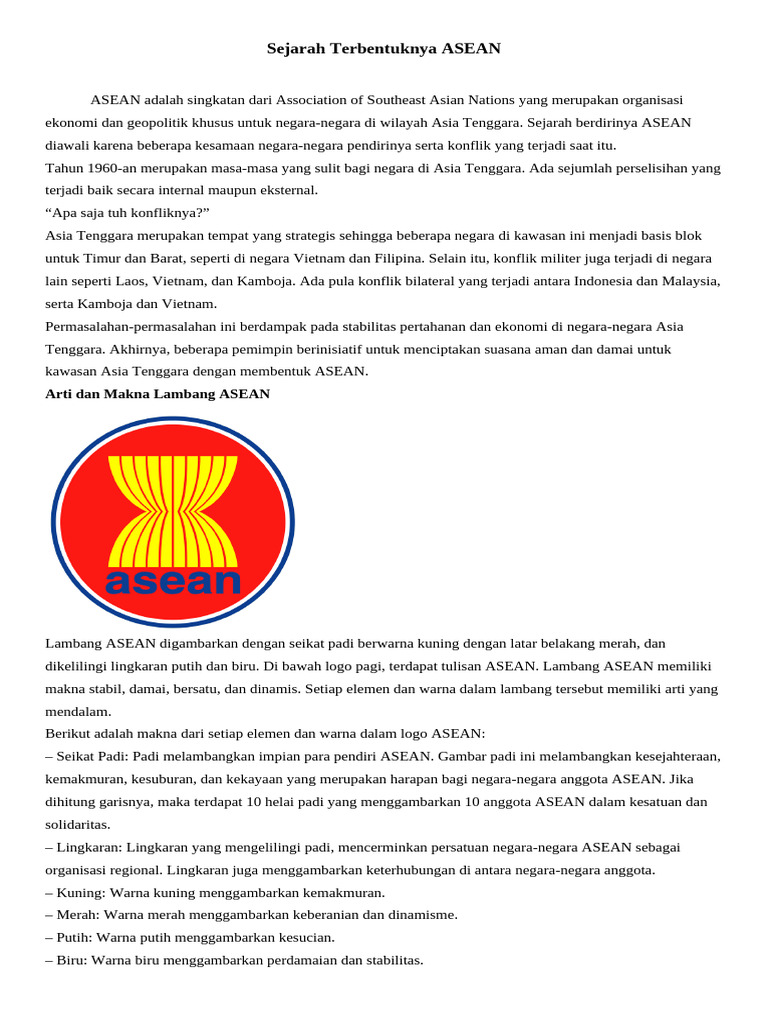 Sejarah Pembentukan ASEAN | PDF