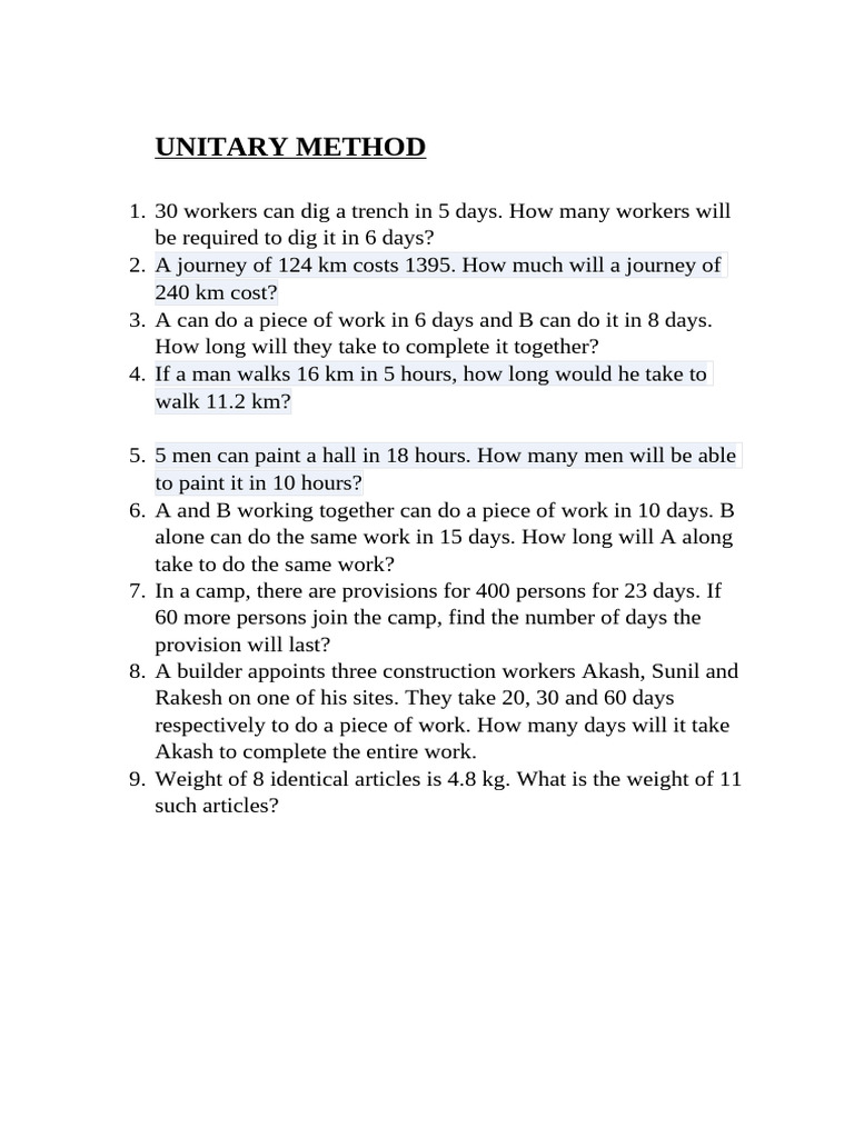 Class 7 Unitary Method Worksheet | PDF | Chess Openings | Chess Theory