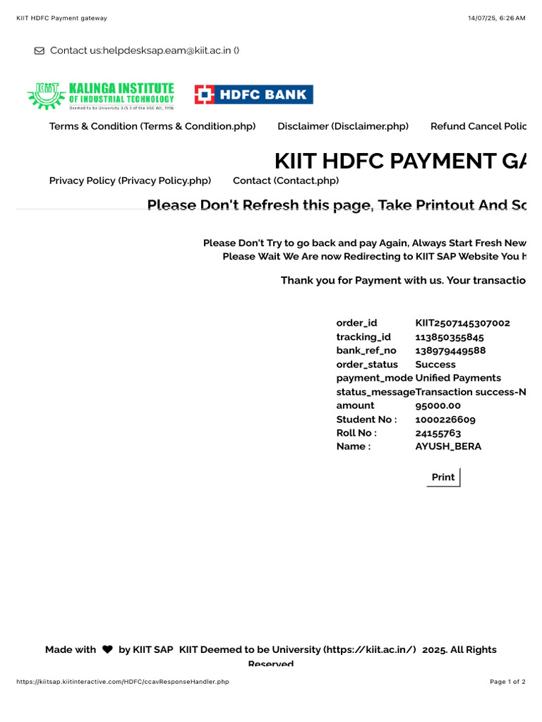 KIIT HDFC Payment Gateway | PDF | Payments | Banking Technology