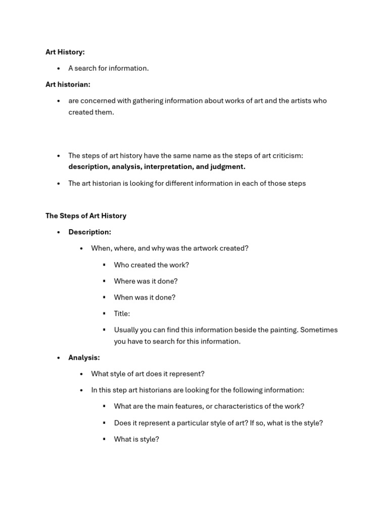 Understanding Art History Steps | PDF