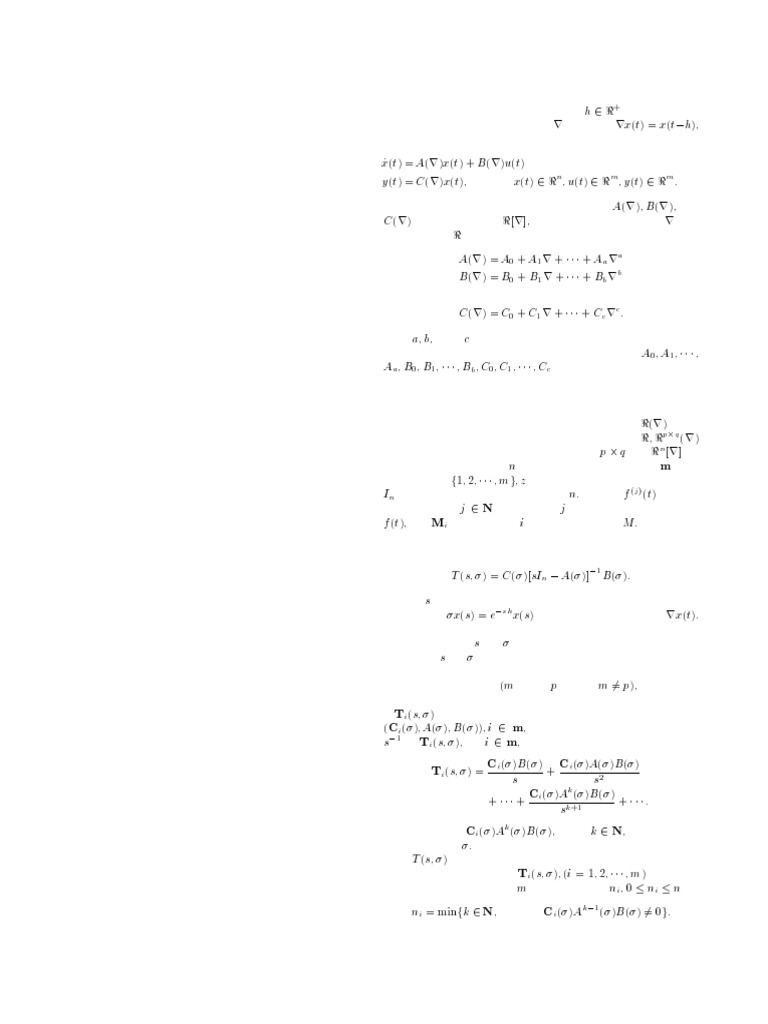 Decoupling of Square Linear Systems With Delays | PDF | Matrix (Mathematics) | Matrix Theory