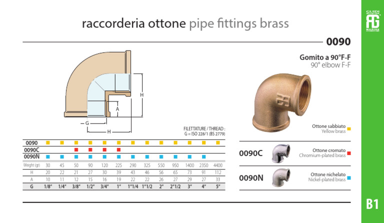 Raccorderia Ottone: Pipe Fi Ttings Brass | PDF