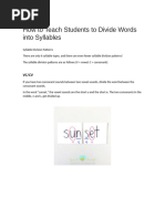 VCCCV Syllable Division Patterns Posters | PDF | Language Arts & Discipline