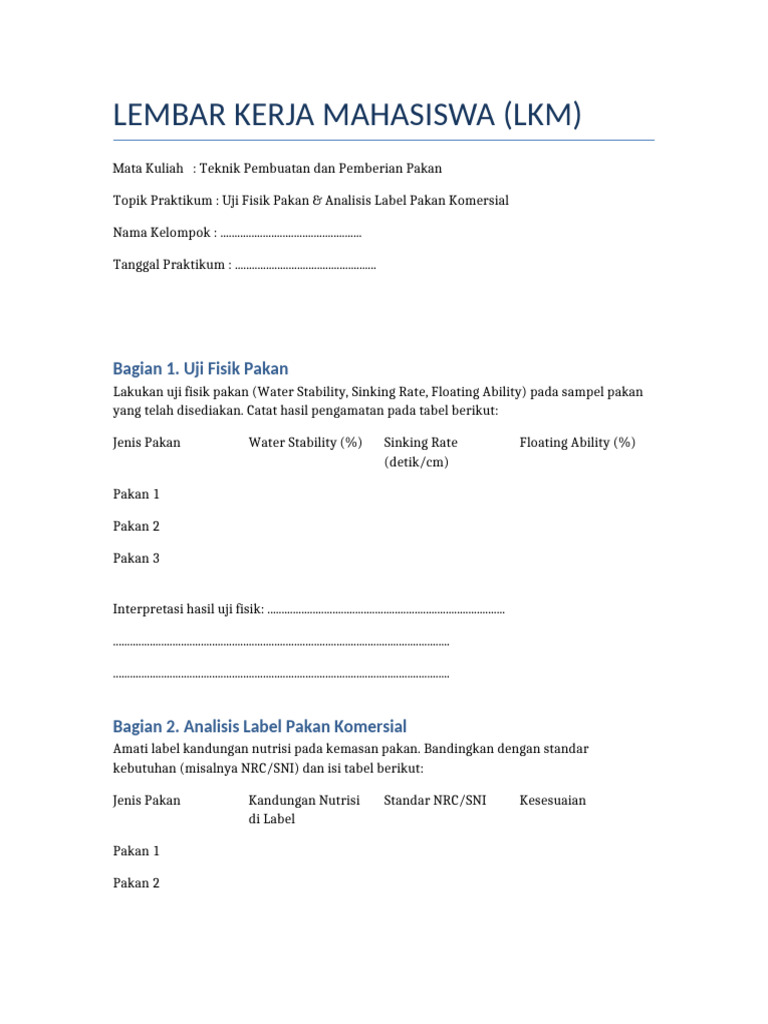 Analisis Label Pakan Ternak Komersial | PDF
