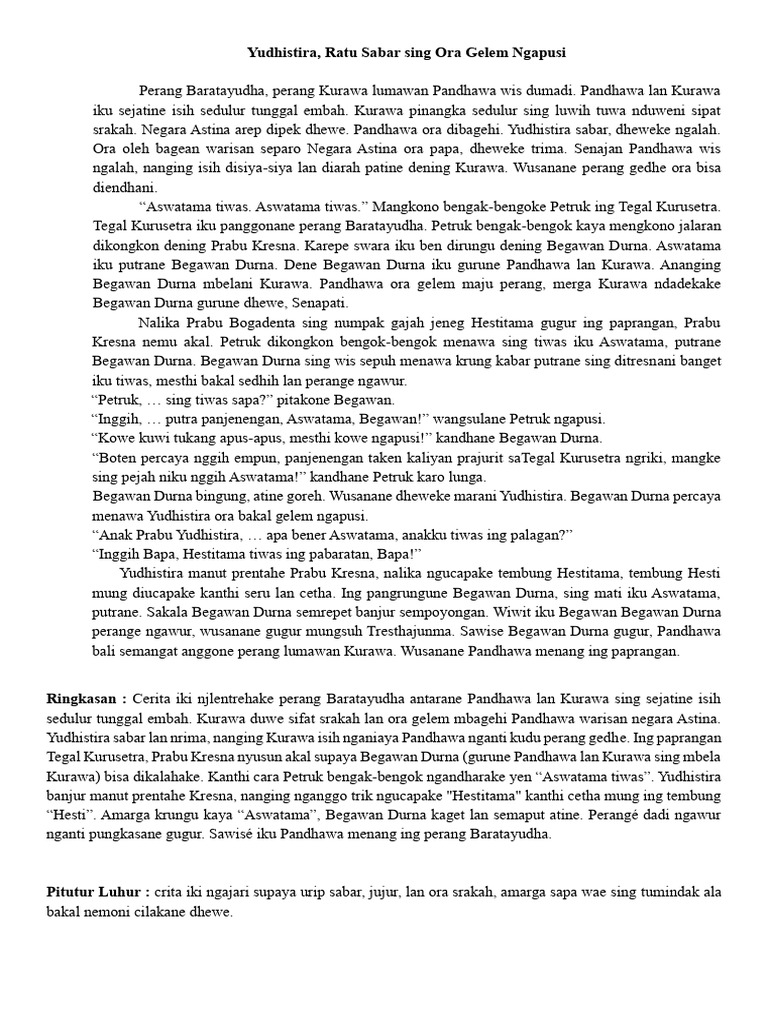 Materi Bahasa Jawa Bab 2 | PDF