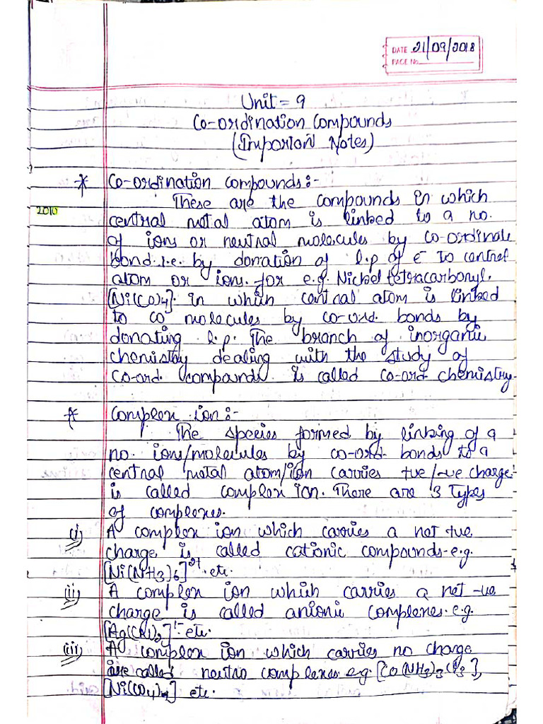Ch-9 Coordination Compound | PDF
