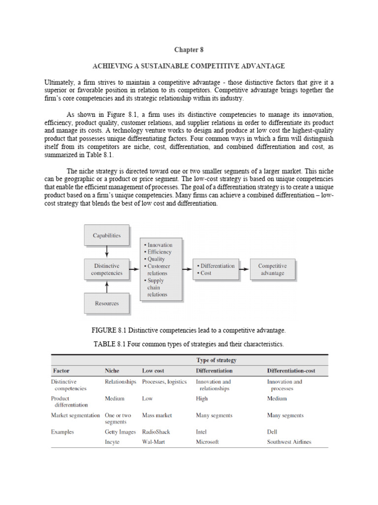 Sustainable Competitive Advantage Strategies | PDF | Competitive ...