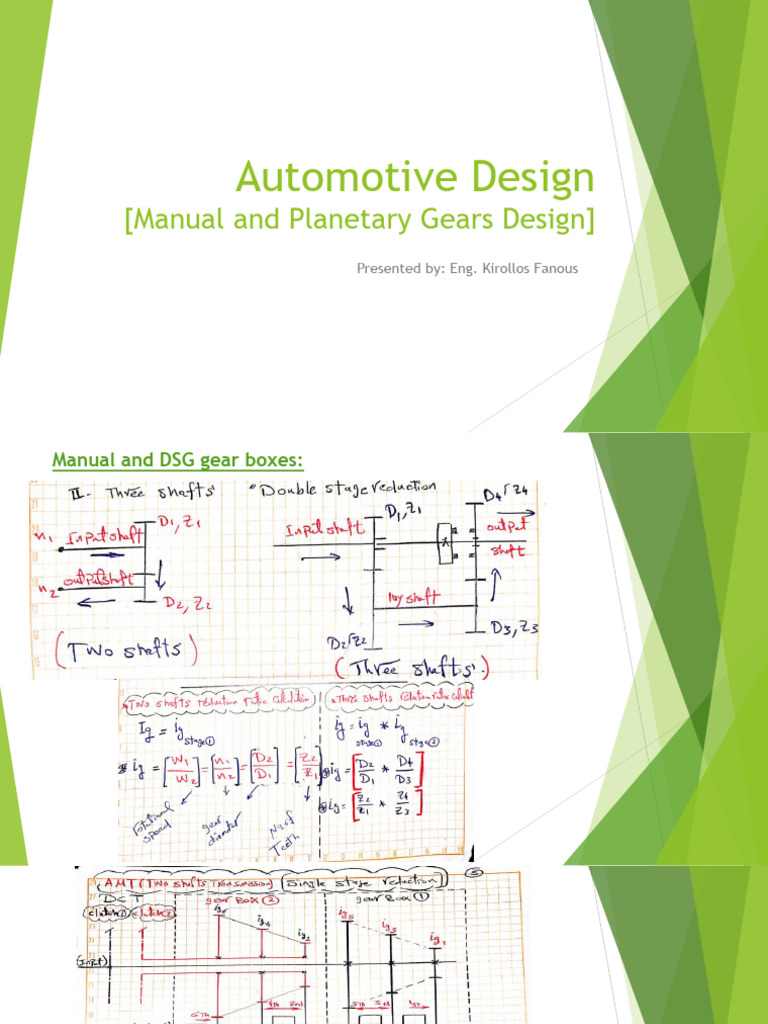 Manual and Planetary Gears Design | PDF