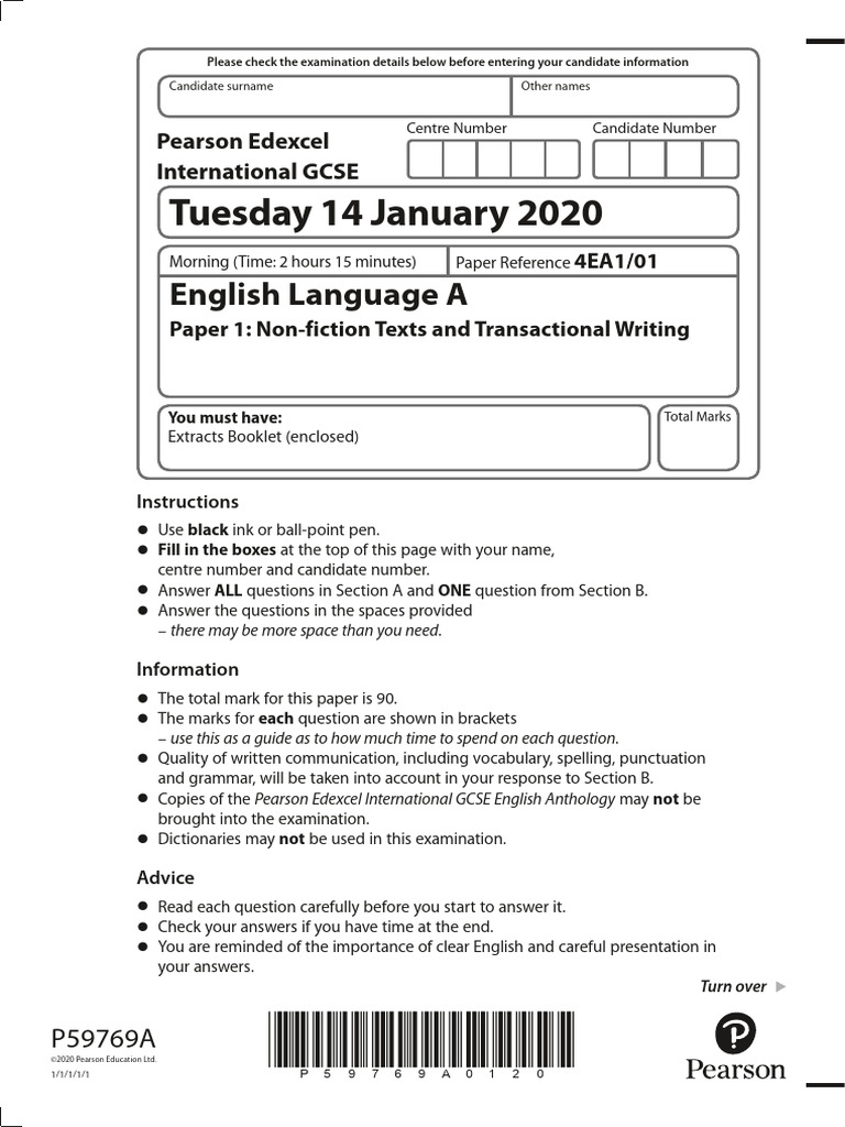 Edexcel IGCSE English Exam Paper Guide | PDF | Writing | Human ...