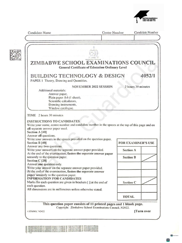 2022 Zimsec O Level Paper 1 013759 | PDF