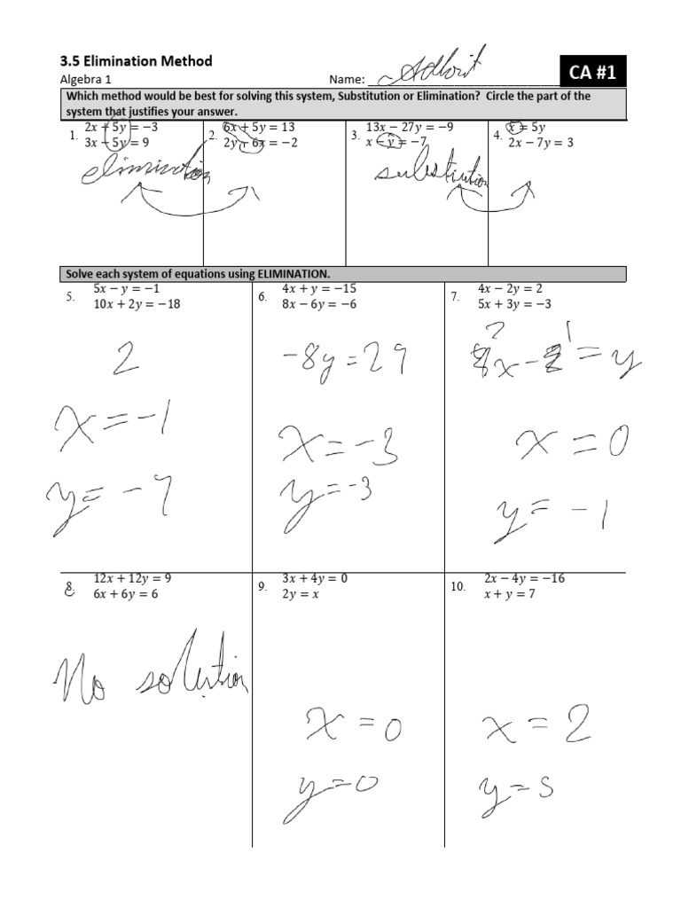 Alg 3.5 Ca1 | PDF