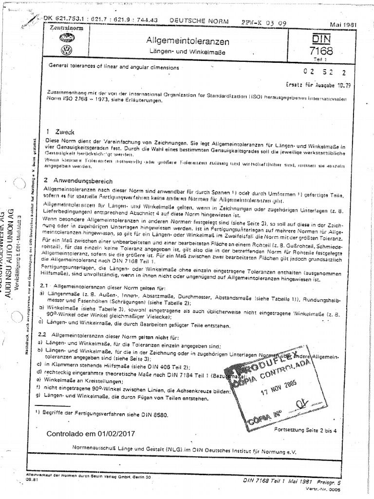 DIN 7168 - DUM 04-1981 (C) | PDF