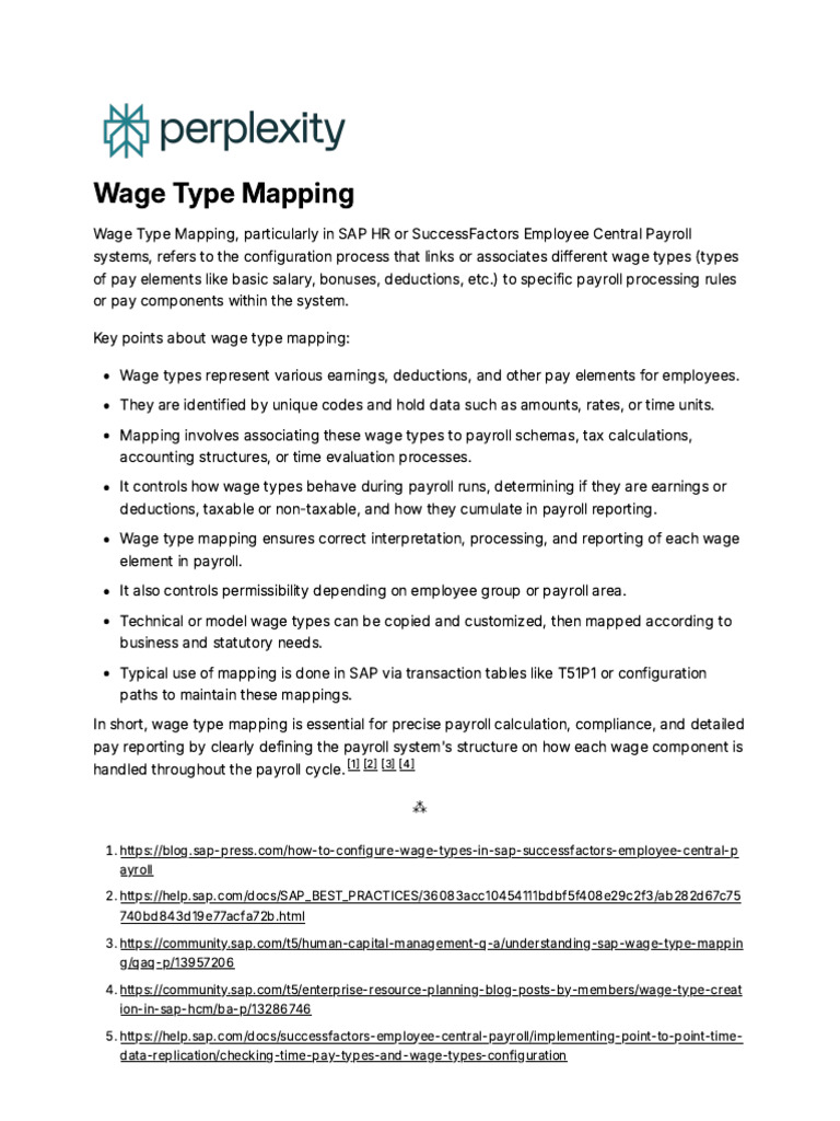 Wage Type Mapping | PDF | Payroll | Government Finances