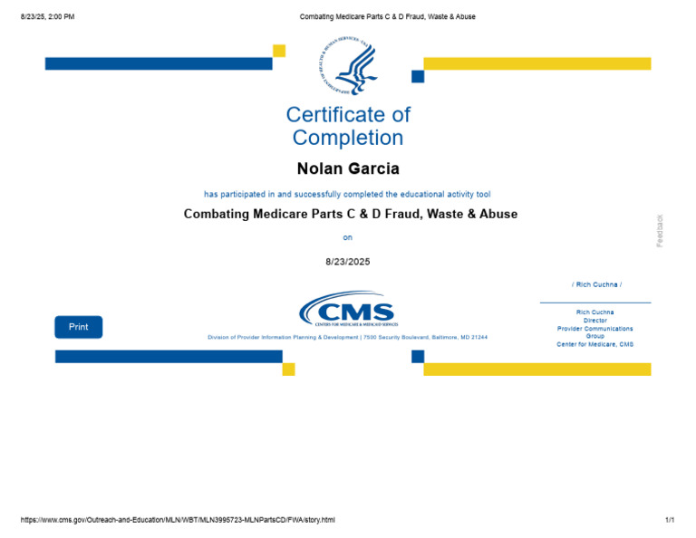 Combating Medicare Parts C & D Fraud, Waste & Abuse | PDF