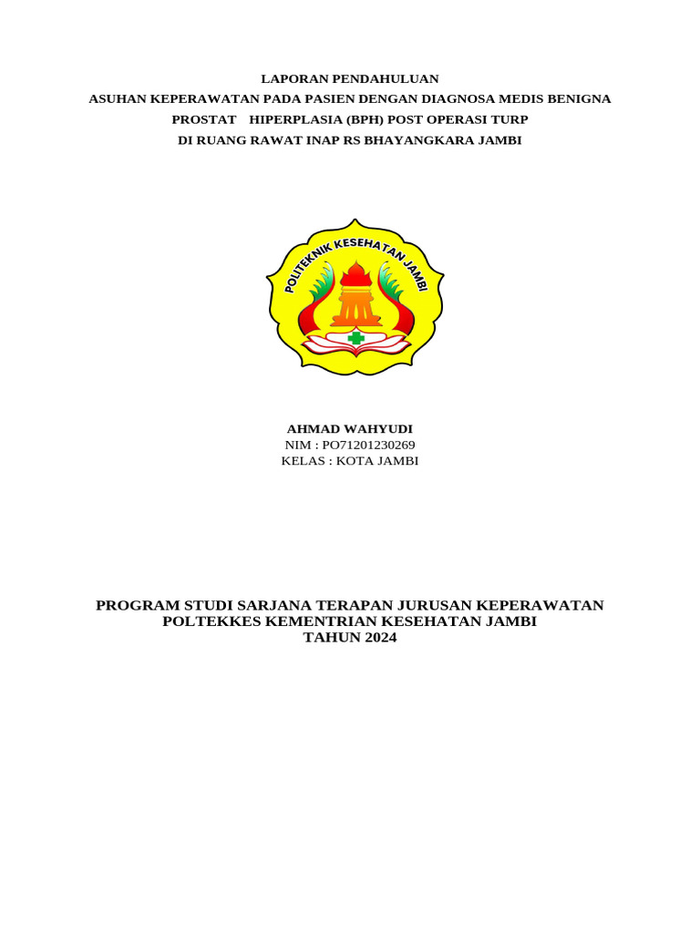 Asuhan Keperawatan BPH Pasca Operasi TURP | PDF