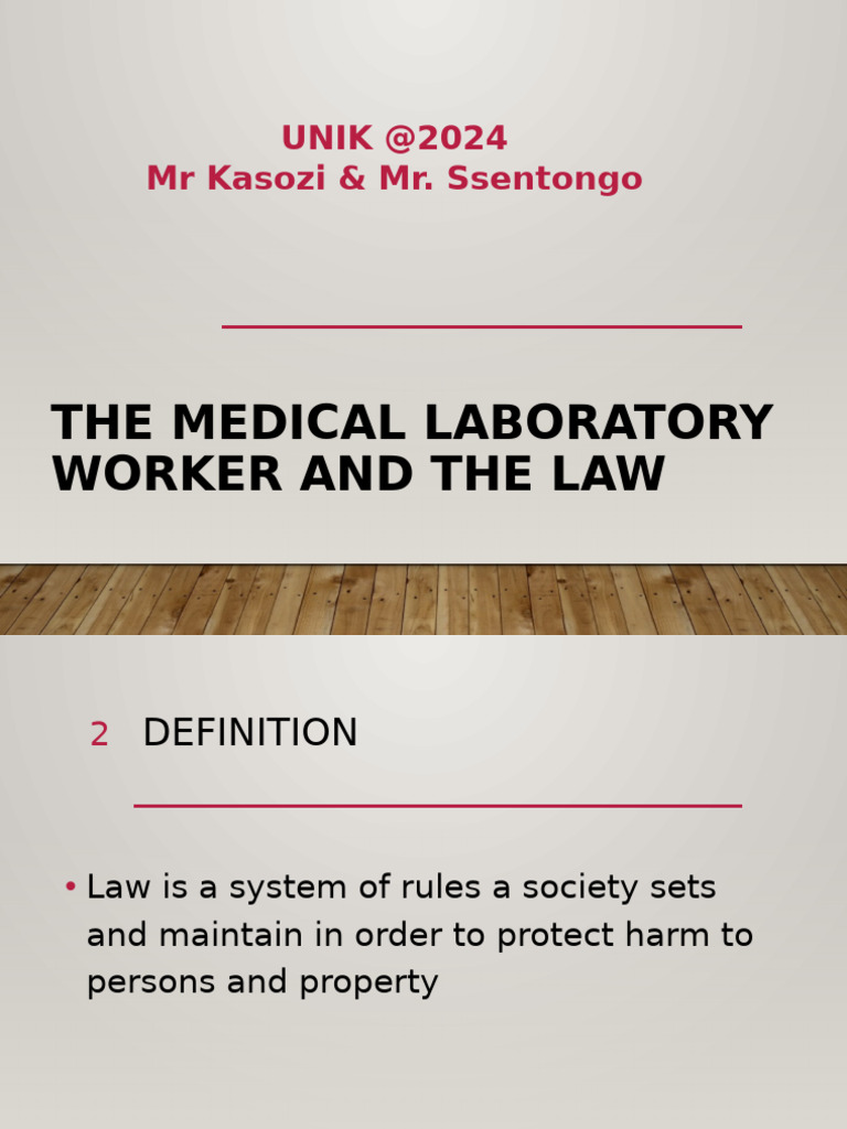 The Medical Laboratory Worker and The Law | PDF | Criminal Law | Crimes