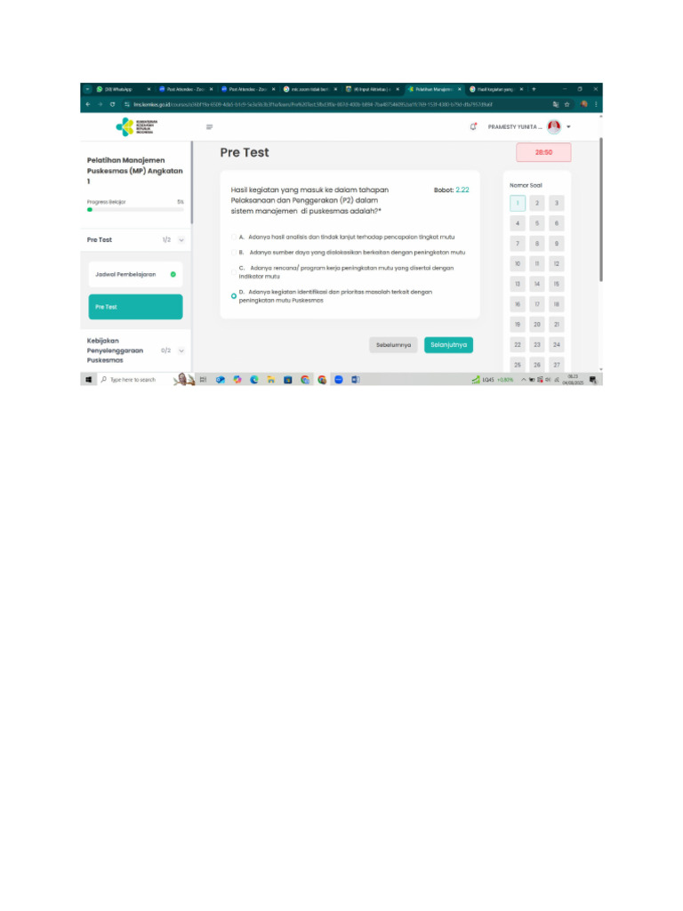 Pre Test | PDF