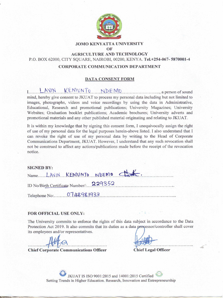 Data Consent Form | PDF