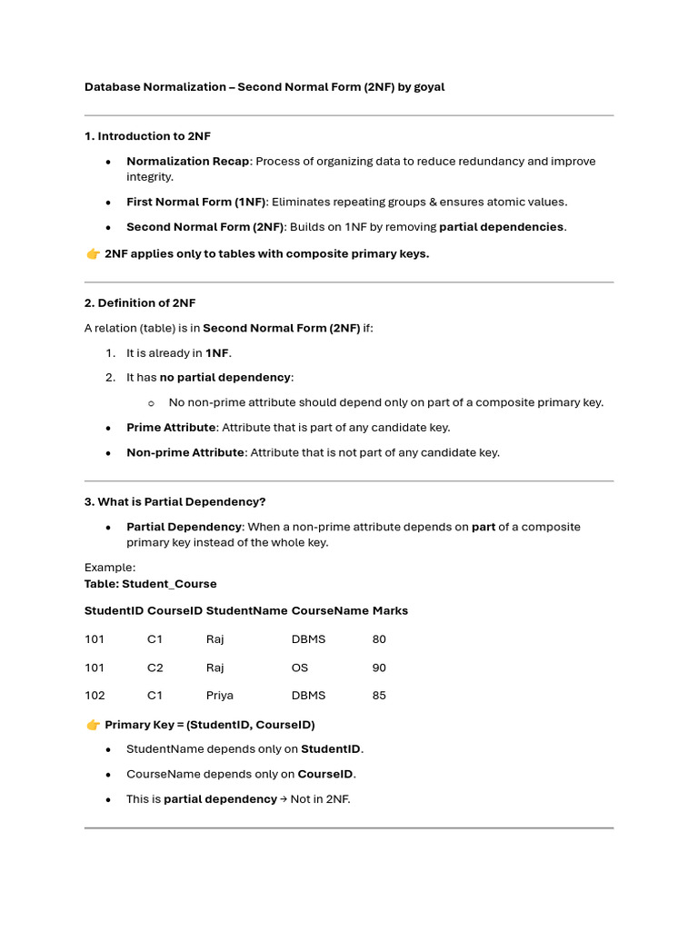 Understanding Second Normal Form (2NF) | PDF | Computing | Information ...