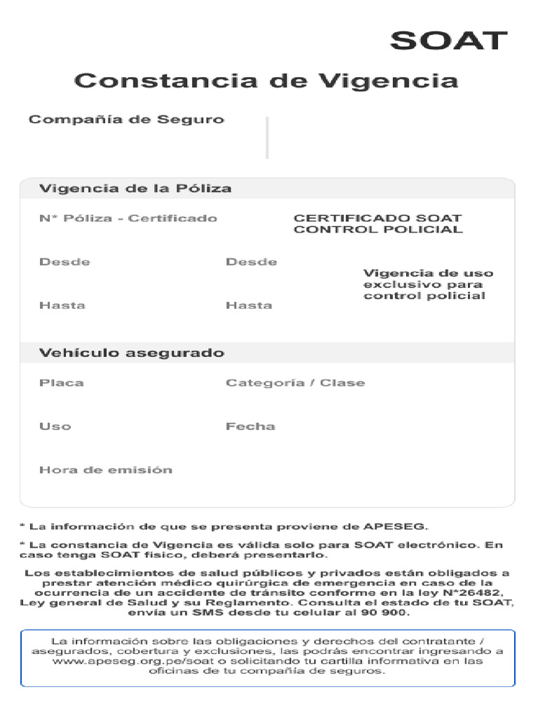 Certificado Soat | PDF
