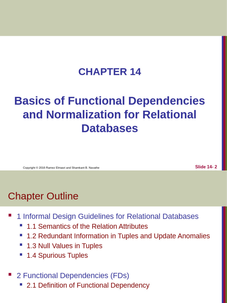 Ch14 - Basics of Functional Dependencies and Normalization For ...