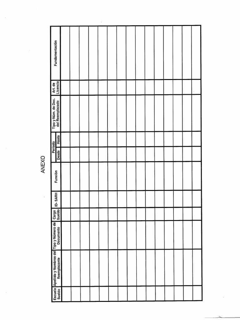 Modelo Planilla Excepciones Pdf