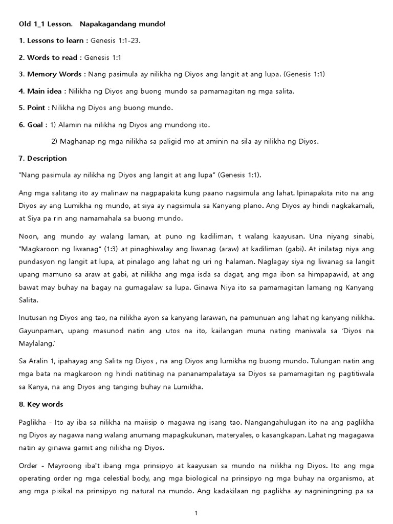 1 Old LESSON 01 Tagalog | PDF