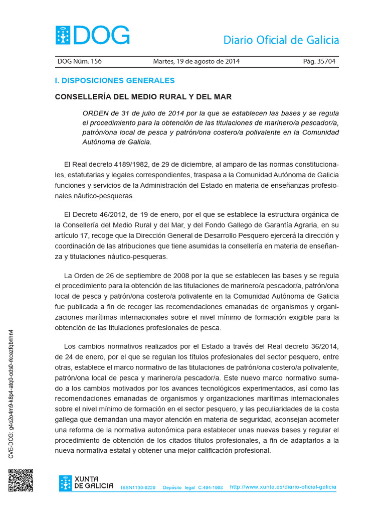 Orden Patron Local y Mar Pesc | PDF