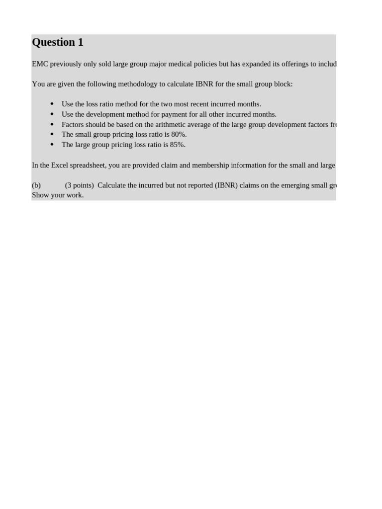 IBNR Calculation for Small Group Claims | PDF | Defined Benefit Pension ...
