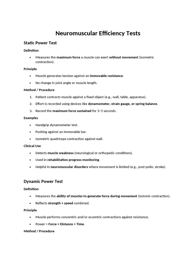 Neuromuscular Efficiency Testing Methods | PDF | Physical Therapy ...