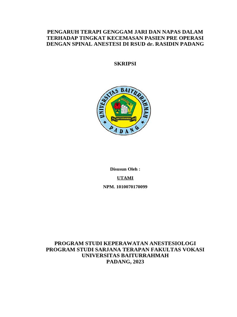 Terapi Genggam dan Napas untuk Kecemasan Pre-Operasi | PDF