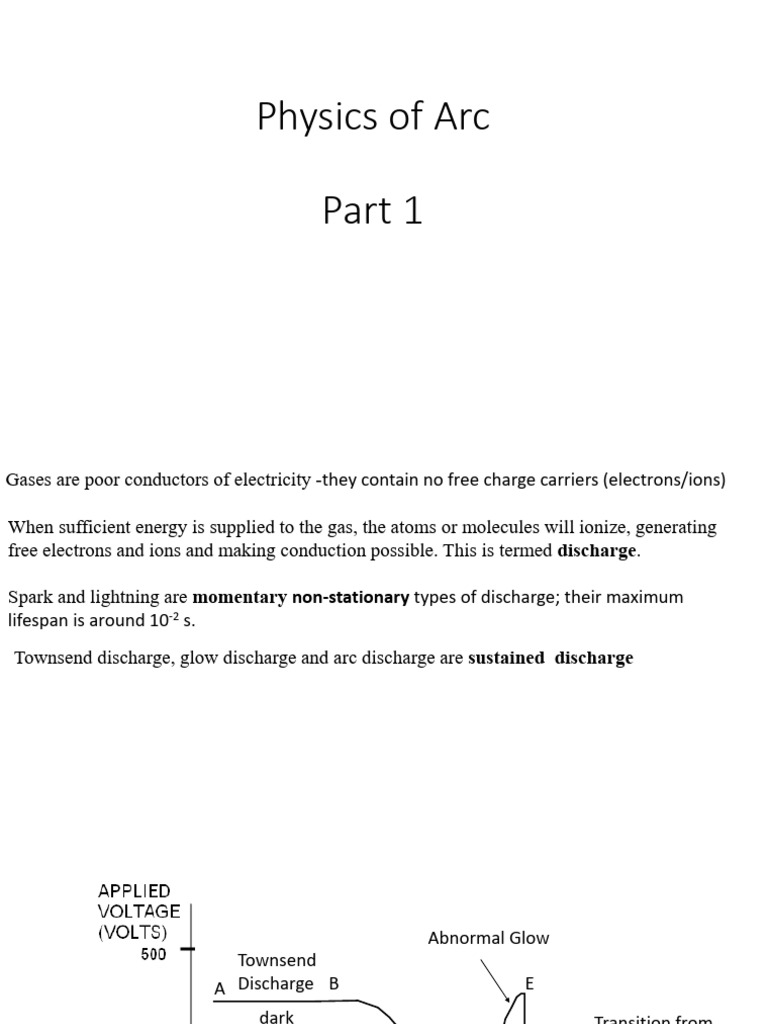 Understanding Arc Discharge Physics | PDF | Electric Arc | Electric Current
