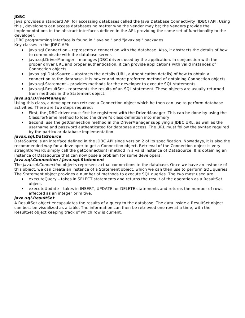 JDBC | PDF | Application Programming Interface | Sql