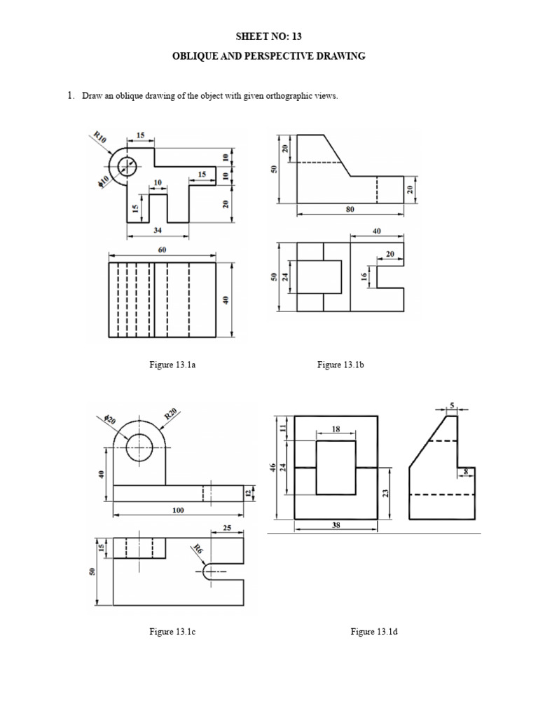Oblique and Perspective Drawing Guide | PDF
