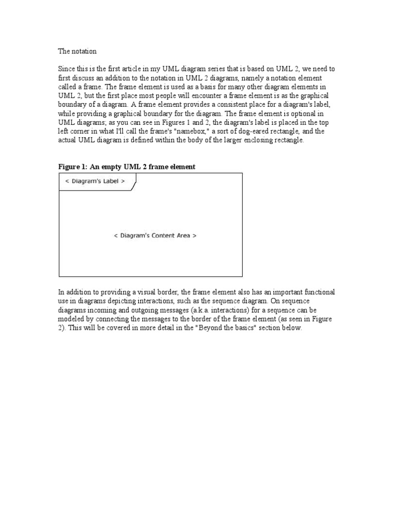 A Comprehensive Introduction to Frame Elements and Sequence Diagrams in UML 2 | PDF | Control ...