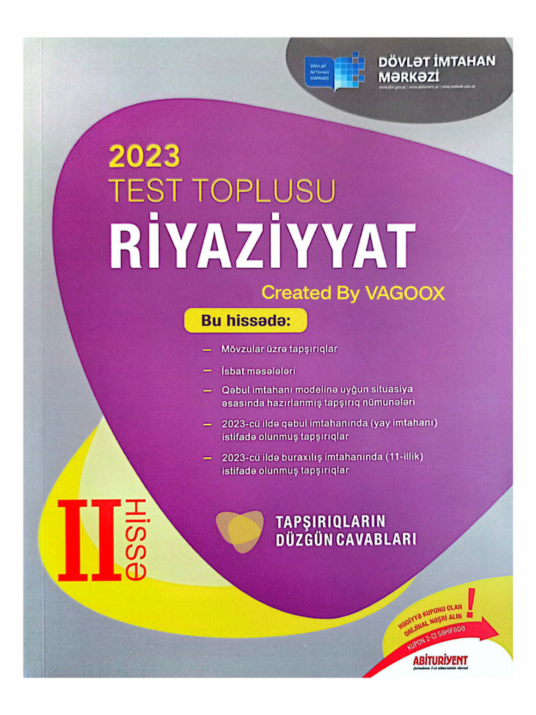 Riyaziyyat 2 Ci Hissə Toplu | PDF